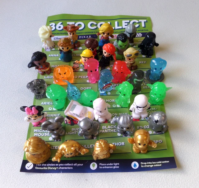 WOOLWORTHS DISNEY OOSHIES Complete Set of the 36 Basic Toys (2020) $25. ...