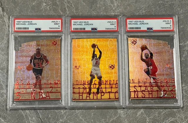 1997-98 UPPER DECK UD3 MJ3 Michael Jordan Die Cut #MJ3-1 #MJ3-2 #MJ3-3 PSA 9 £621.86 - PicClick UK