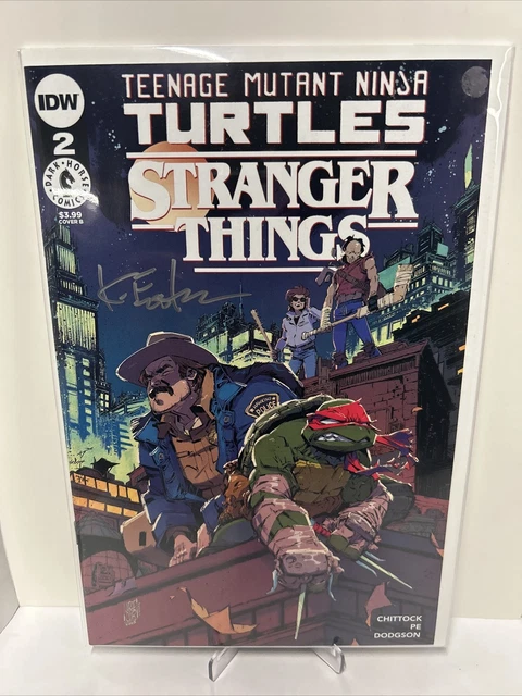 SIGNÉ KEVIN EASTMAN TMNT Stranger Things #2 B Cvr IDW 2023 VF/NM Comics ...