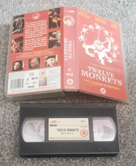 TWELVE MONKEYS SCI-FI Thriller VHS Video Tape Film Movie Brad Pitt ...