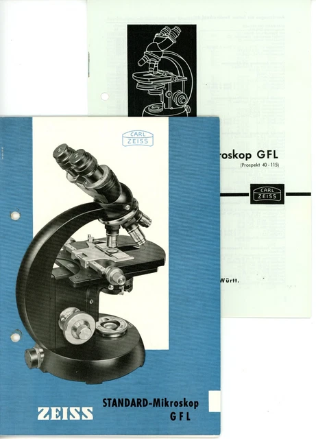 CARL ZEISS PROSPEKT STANDARD-MIKROSKOP GFL Objektive Tubus + Preisliste ...