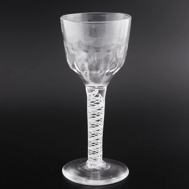 Late Georgian Wine Glass With Opaque Twist Stem £7800 Picclick Uk