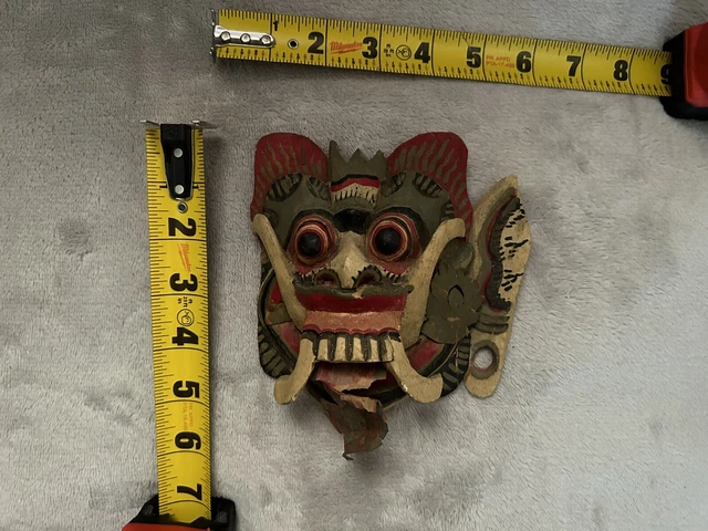 VINTAGE INDONESIAN BALINESE Wood Carved Barong Devil Mask $150.00 ...