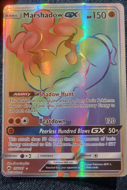 POKEMON KARTE- MARSHADOW GX 156/147, Peerless Hundred Blows GX, Rainbow... EUR 17,00 - PicClick DE