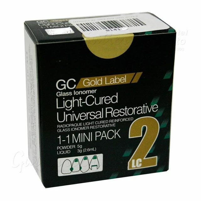GC FUJI LC 2 Light Cure Gold Label Verre Ionomère Restaurateur Dentaire ...