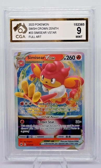 2023 POKEMON CROWN Zenith Simisear Vstar Full Art #23 CGA 9 EUR 12,26 - PicClick IT