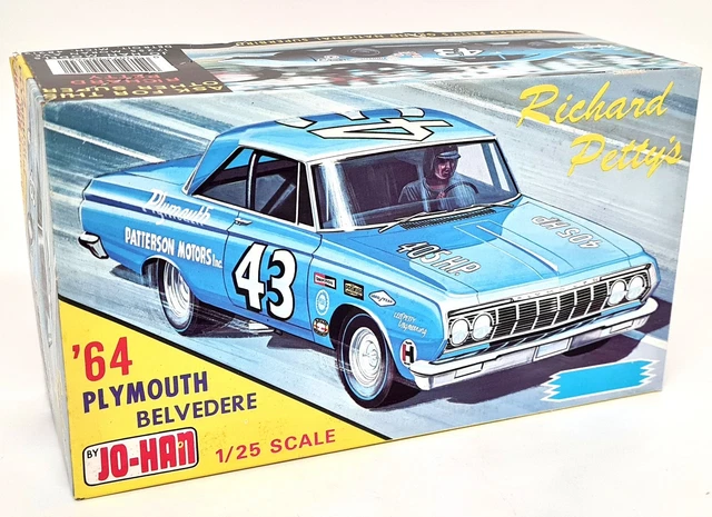 JO-HAN 1/25 PLYMOUTH Belvedere 1964 Richard Petty Race Plastic Model ...