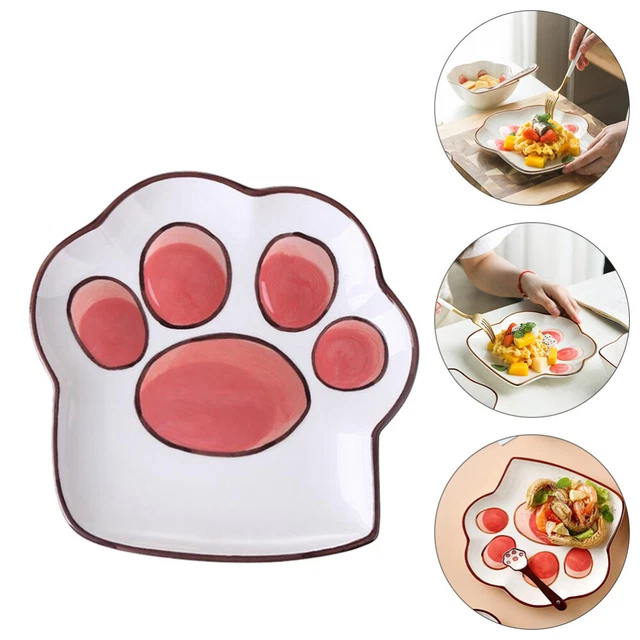 ASSIETTE DE SERVICE Nourriture Plaque Dessin Animé Griffe Chat EUR 17 ...