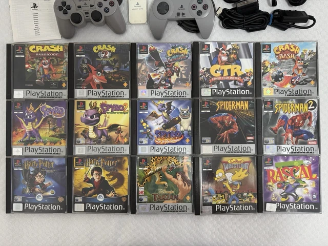 SONY PLAYSTATION 1 Bundle x15 Games Crash Bandicoot Spider-Man Spyro ...