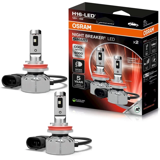 OSRAM NIGHT BREAKER LED SMART H16 6000K Cool White NACHRÜSTLAMPEN NSW ...