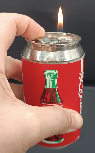 BRIQUET DE TABLE publicitaire Coca-Cola gaz 1970's Canette Vintage ...