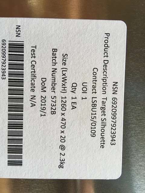 FIG 11 TARGET - BATTLE SHOOTING RANGE - ALUMINIUM METAL - BRITISH ...