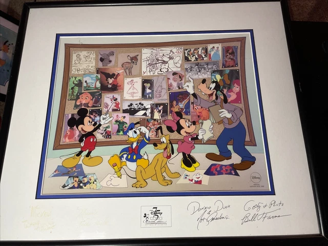 WALT DISNEY ANIMATION Cel Sericel Art Limited Edition MICKEY DONALD ...