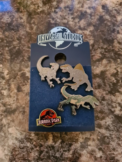 UNIVERSAL STUDIOS JURASSIC Park Pin Badges T Rex Raptor Spinosaurus ...