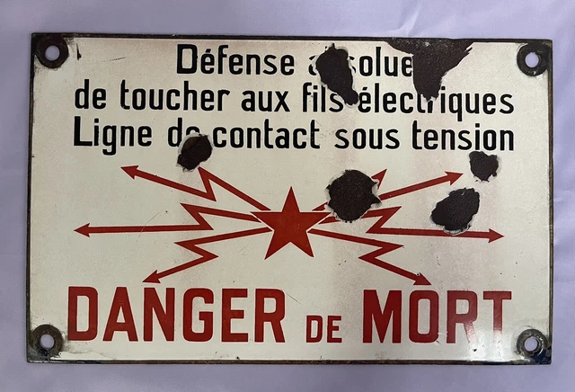 ANCIENNE PLAQUE ÉMAILLÉE SNCF DANGER DE MORT EUR 45,00 - PicClick FR