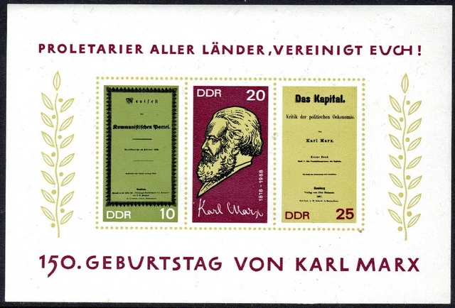 DDR MINR.: BLOCK 27 ** postfrisch Karl Marx EUR 1,00 - PicClick DE