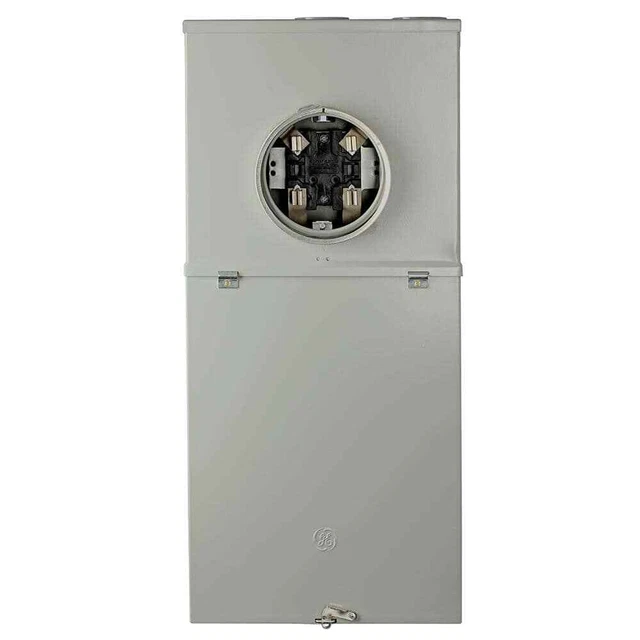 GE 200 AMP 8-Space 16-Circuit Outdoor Main Breaker Meter Socket Load ...