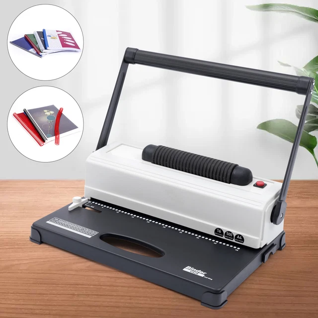 SPIRAL COIL BINDING Machine-Hole Punch 46 Holes Binder, w/Electric Coil ...