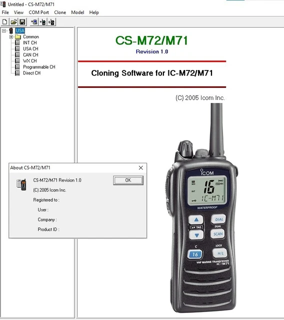 ICOM CS-M72/M71 RADIO Programming Software for Icom IC-M72, IC-M71 £35. ...