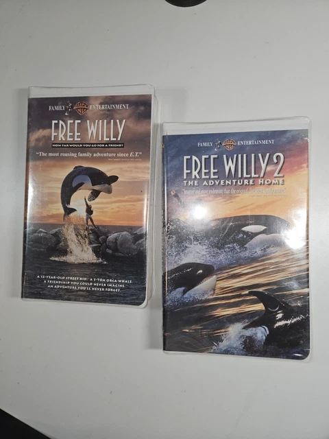FREE WILLY 1 & 2 (1993) VHS Clamshell Case - BRAND NEW/FACTORY SEALED £ ...