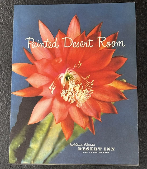 ORIGINAL 1957 PAINTED Desert Room Menu Wilbur Clark’s Desert Inn Las ...