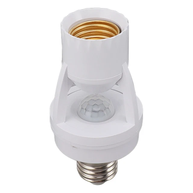 MOTION SENSOR LIGHT Socket PIR Motion E27 Screw Bulb Adapter Adjustable Auto NEW £7.58 - PicClick UK
