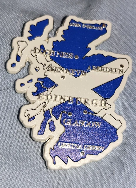 SCOTLAND FLAG MAP Silver Coin Brave Heart Glasgow Edinburgh William ...