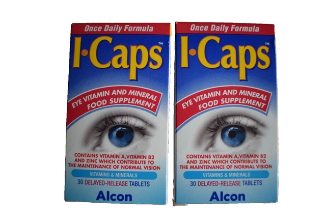 2 X 30 Alcon I-Caps Eye Vitamin And Mineral Supplement - 60 TABLETS £24 ...