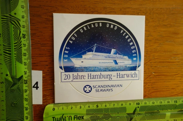 OLD STICKER SHIPPING ferry SCANDINAVIAN SEAWAYS 20 years Hamburg ...