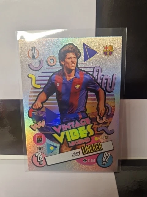 GARY LINEKER VINTAGE Vibes Legend Match Attax 2024/25 Barcelona Card ...