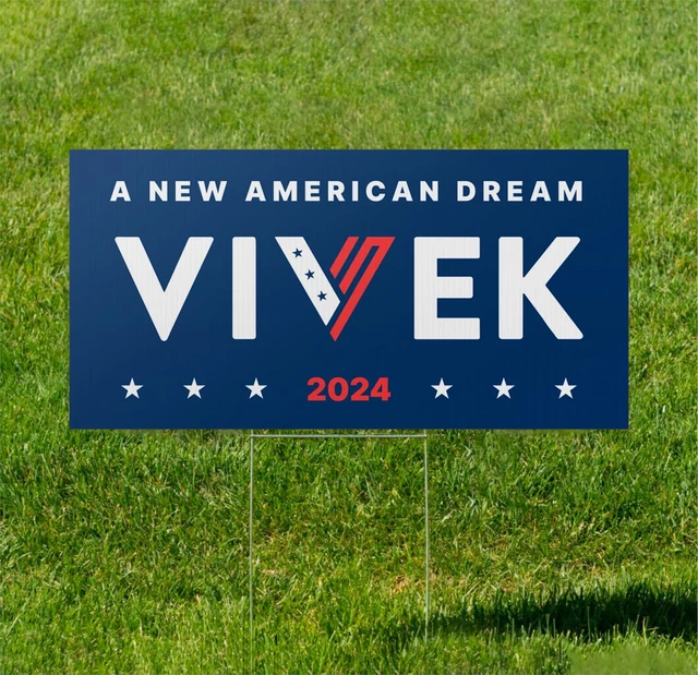 VIVEK RAMASWAMY 24X12 Yard Sign 2024 for President metal H-Stake Garden ...