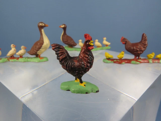 VINTAGE 1950S HERALD Farm Models ~ Duck & Ducklings Brown Cockerel Hen ...