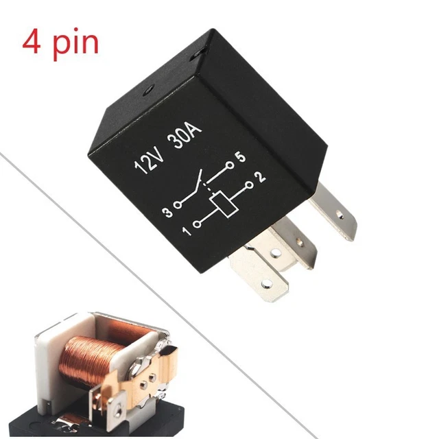 12V 30A 4PIN Relay 1pc Violet Relay 12VDC 30A 4PIN 1.3W All Copper ...