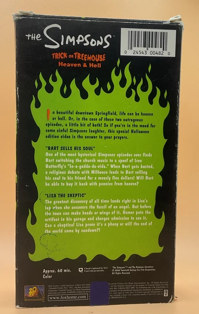 THE SIMPSONS - Trick or Treehouse Heaven & Hell VHS 2000 **Buy 2 Get 1 ...