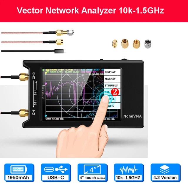 NANOVNA-H4 VECTOR NETWORK Analyzer 10k-1.5GHz HF VHF UHF Antenna Analyzer Phase £55.19 - PicClick UK