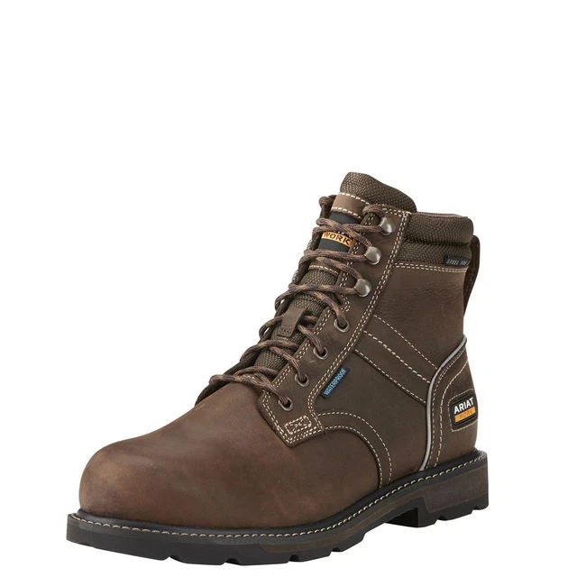 ARIAT GROUNDBREAKER 6& Lace Steel Toe Waterproof Work Boot £178.00 ...