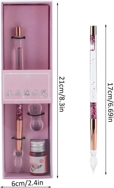 GLASS CALLIGRAPHY PEN Beautiful Portable Ink Writing Set for Home ...