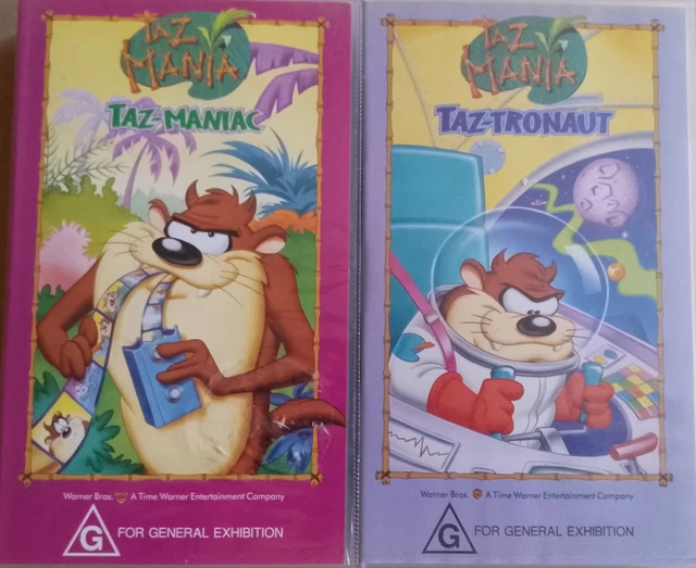 TAZ MANIA - Taz-Maniac & Taz-Tronaut VHS x2 PAL video Warner Tasmanian ...