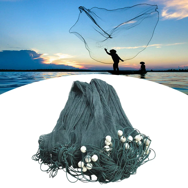 NYLON BEACH SEINE Drag Net Fishing Cast Monofilament Fish Mesh Sinker ...