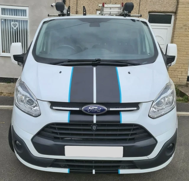 FORD TRANSIT CUSTOM Van Bonnet Stripes Racing Decals Graphics Sport ...
