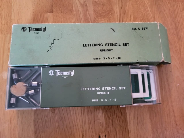 VINTAGE TECNOSTYL ITALY Lettering Stencil Set £22.00 - PicClick UK