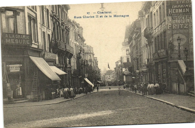 PC BELGIUM, CHARLEROI, RUES CHARLES II ET LA MONTAGNE, Vintage Postcard (b30061) EUR 11,99 ...