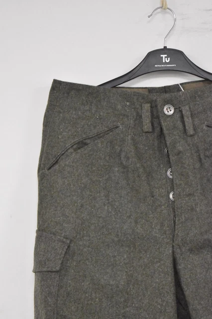 SWEDISH ARMY WWII 1940 Grey Wool Field Trousers W30 L31 Military ...