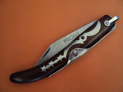 ANTIQUE RARE PECOM brand simil okapi folding knife wood and steel ...