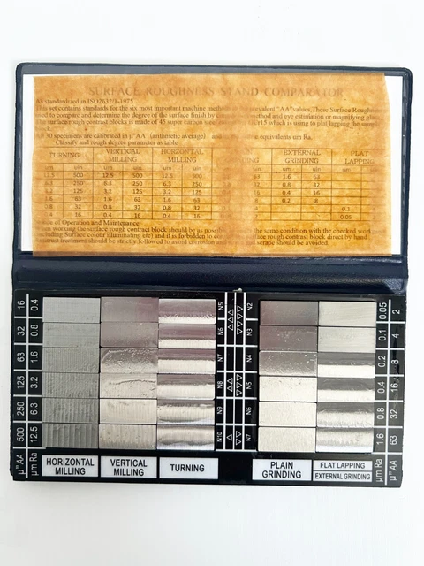 SURFACE ROUGHNESS STANDARD Set Surface Roughness Stand Comparator 30 ...