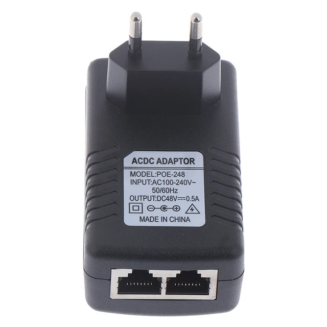 48V 0.5A WALL eu power supply poe injector ethernet adapter ip phone ...