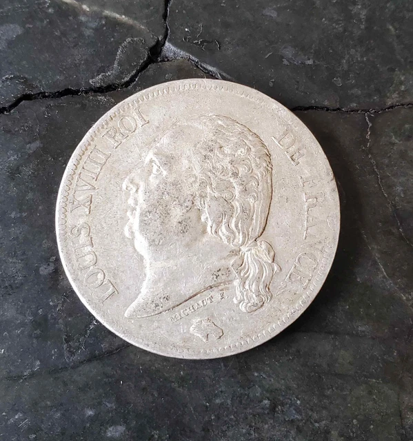 PIÈCE 5 FRANCS Argent Louis XVIII Roi de France 1818 B TTB EUR 80,00 ...