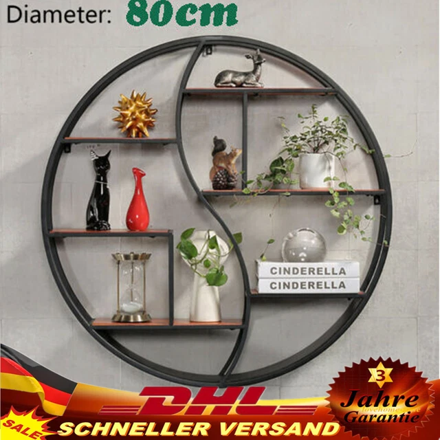 VINTAGE WANDREGAL INDUSTRIAL Metall Regal Wandmontage H ngestange Rund ...