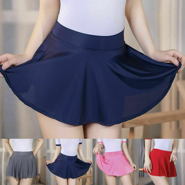 WOMENS SEXY MICRO Mini Pleated Skirt Silky Shiny Short Mini Dress ...