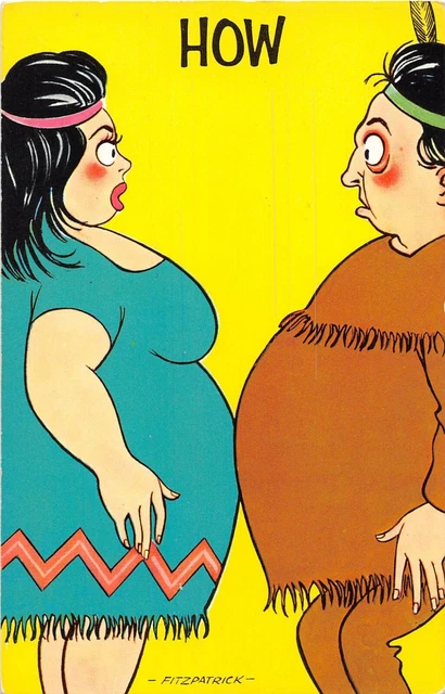 Postcard Comic Fat Lady Fat Man How Bamforth H4 £295 Picclick Uk